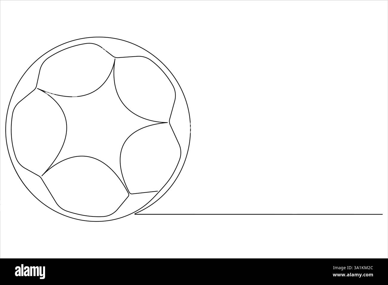 Continuous single line drawing of football isolated outline vector ...