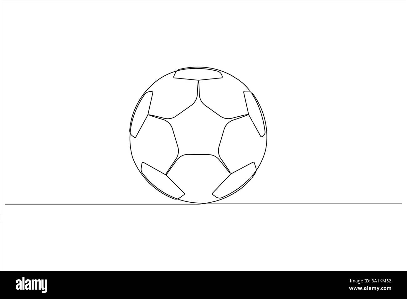 Continuous single line drawing of football isolated outline vector ...