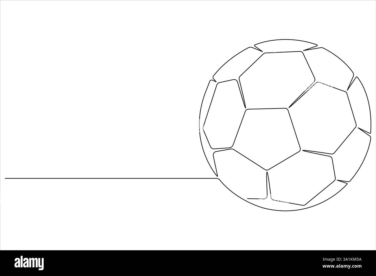Continuous single line drawing of football isolated outline vector ...