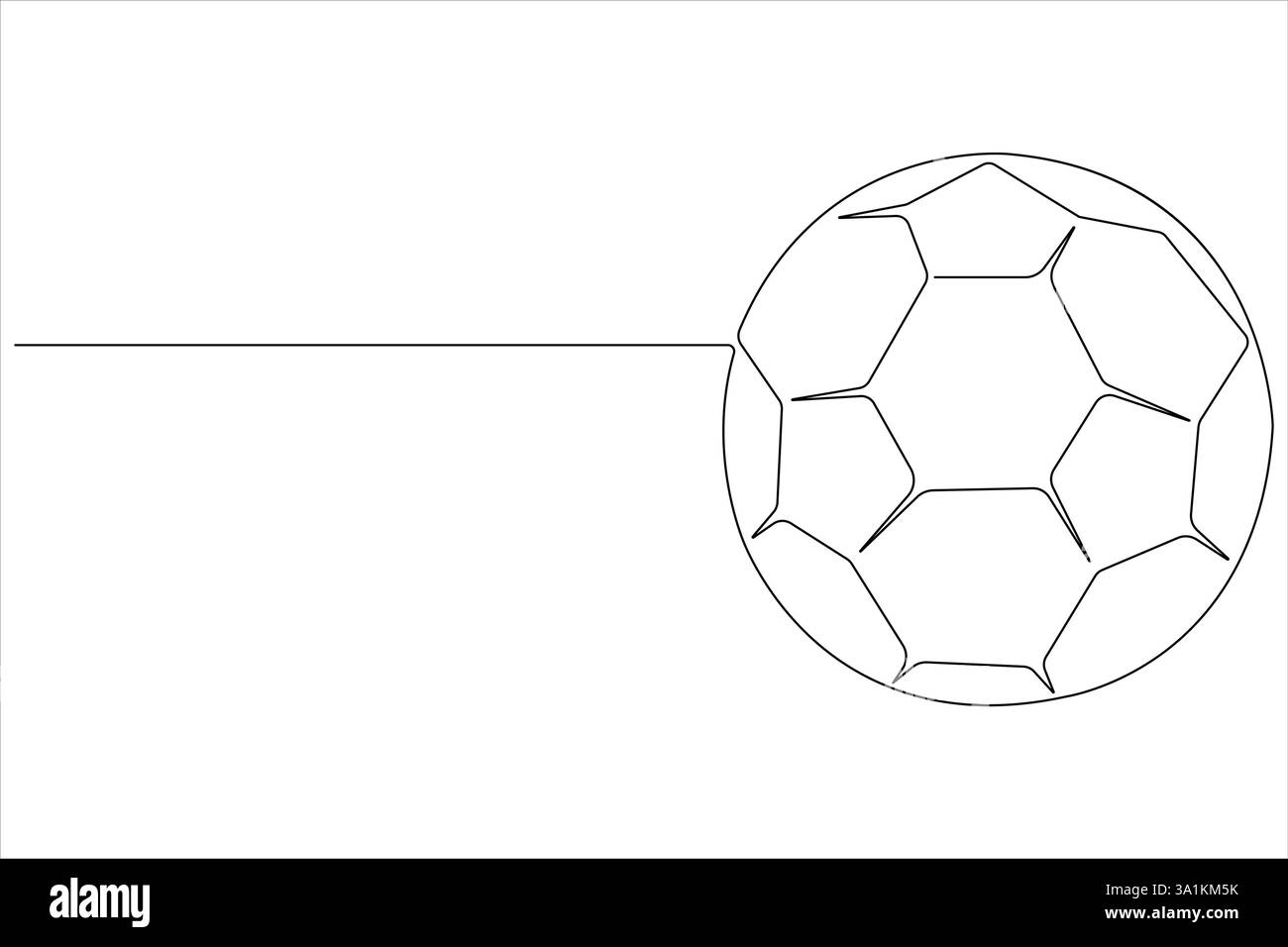 Continuous single line drawing of football isolated outline vector ...