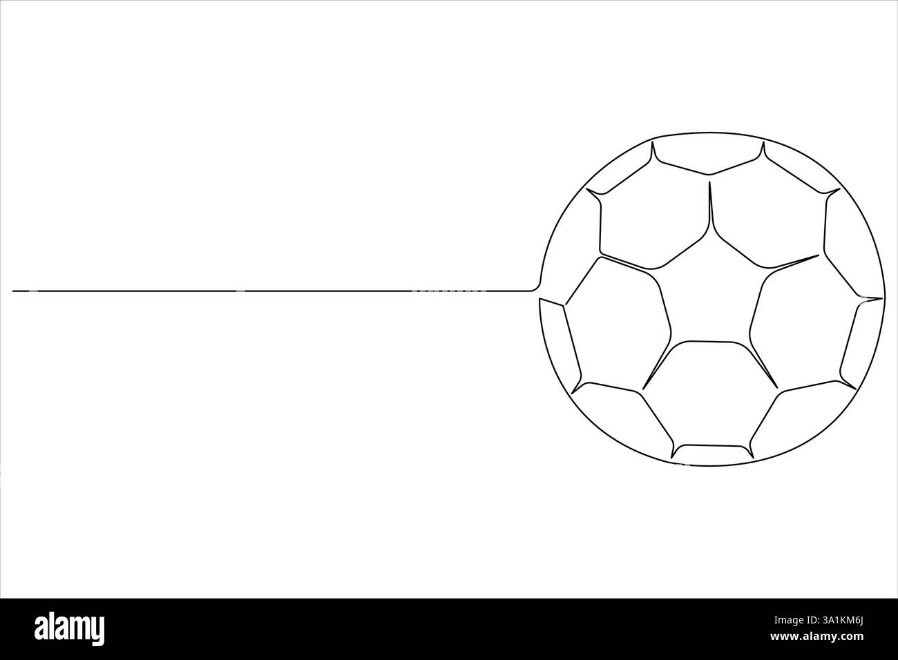 Continuous single line drawing of football isolated outline vector ...
