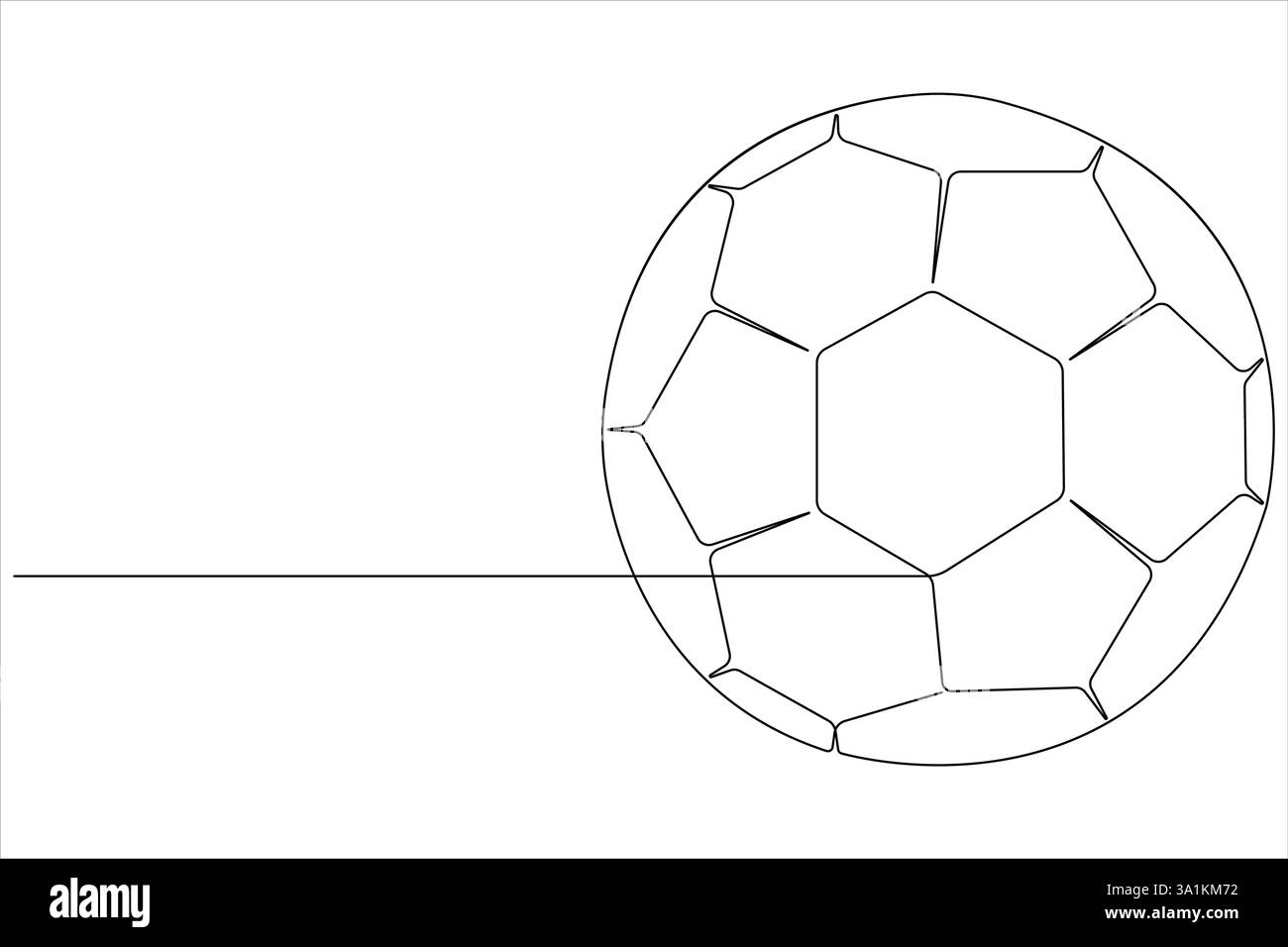 Continuous single line drawing of football isolated outline vector ...