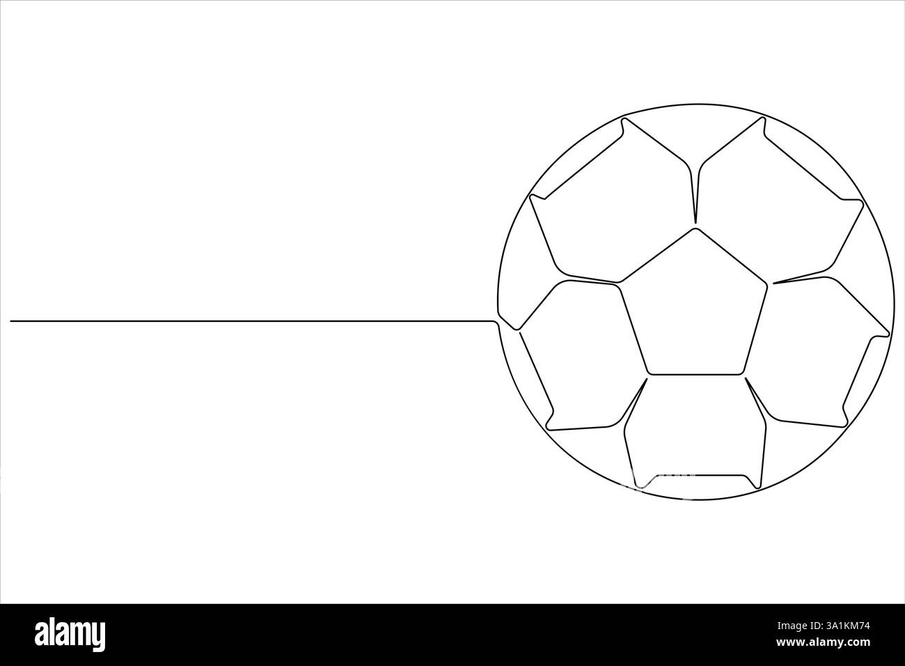 Continuous single line drawing of football isolated outline vector ...