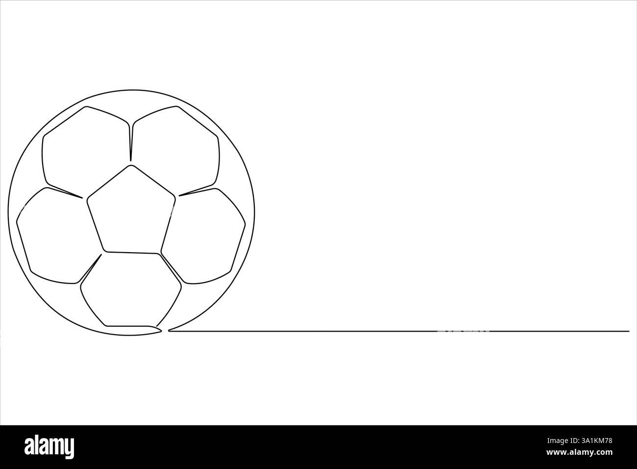 Continuous single line drawing of football isolated outline vector ...