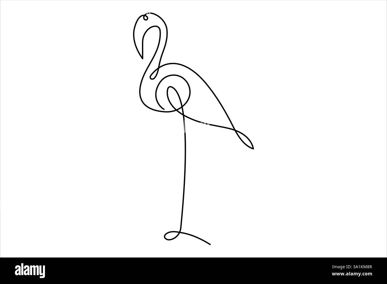 Flamingo continuous one line drawing of bird, flamingo simple contour drawing for modern ...
