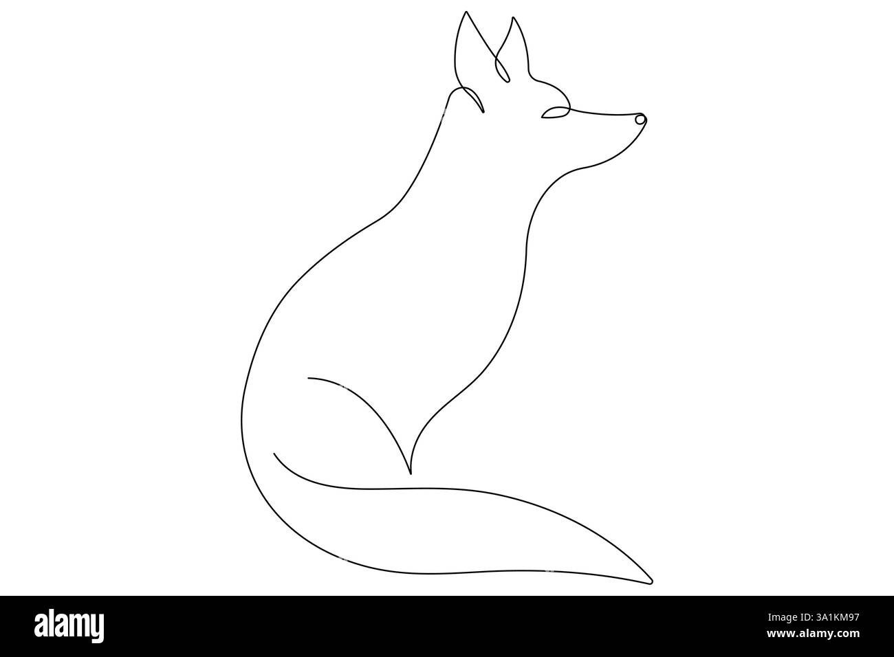 Fox continuous one line drawing vector illustration Stock Vector Image ...