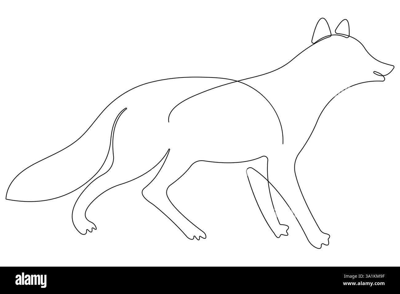 Fox continuous one line drawing vector illustration Stock Vector Image ...