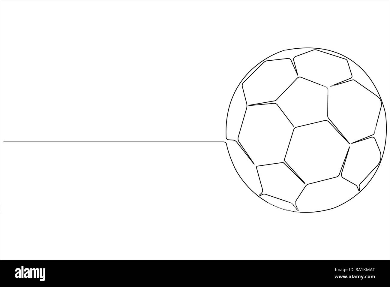 Continuous single line drawing of football isolated outline vector ...