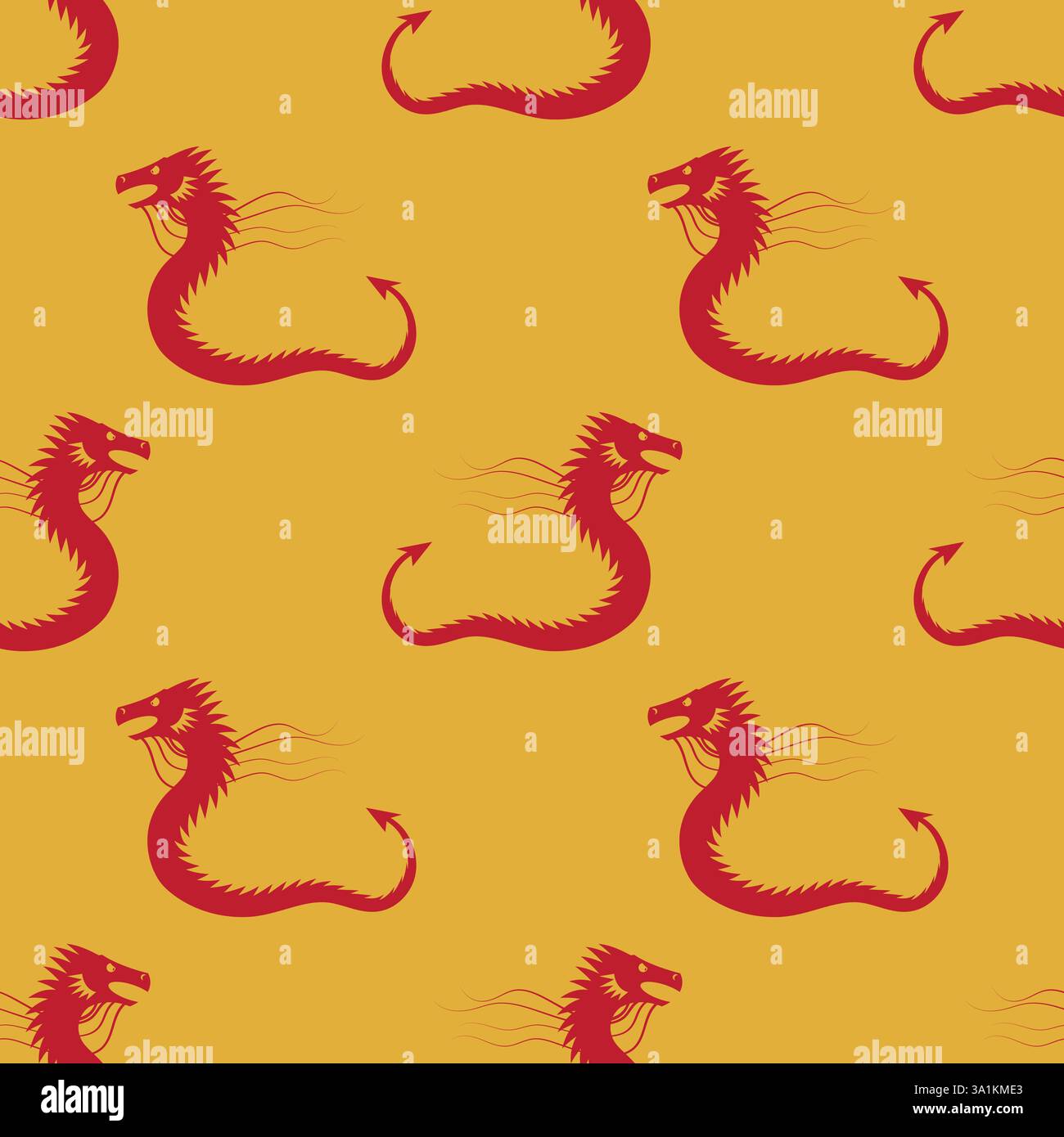 Vector Chinese folklore red Dragon seamless pattern suitable for ...