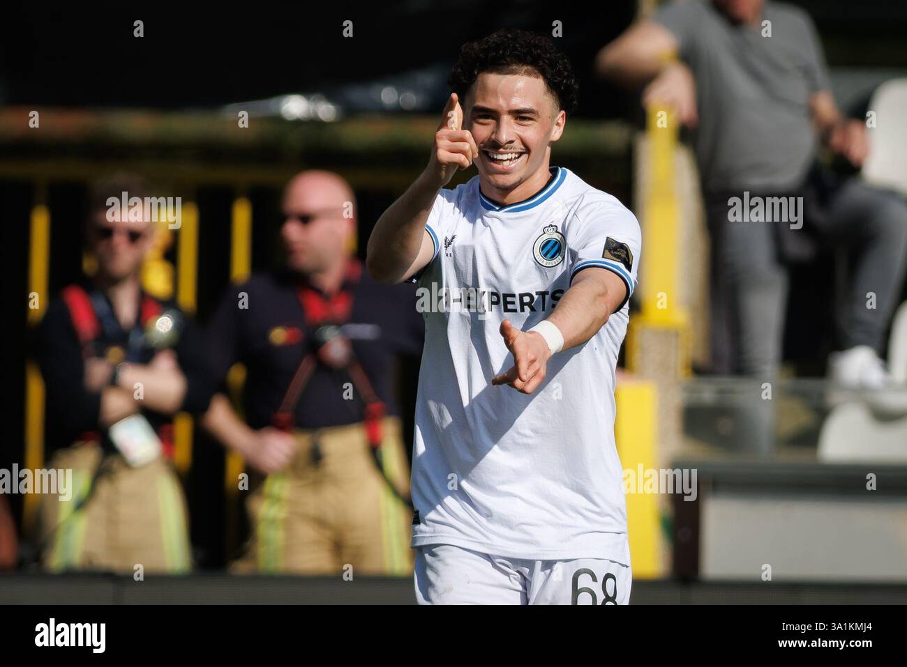 Brugge, Belgium. 09th Mar, 2025. Club's Chemsdine Talbi celebrates ...