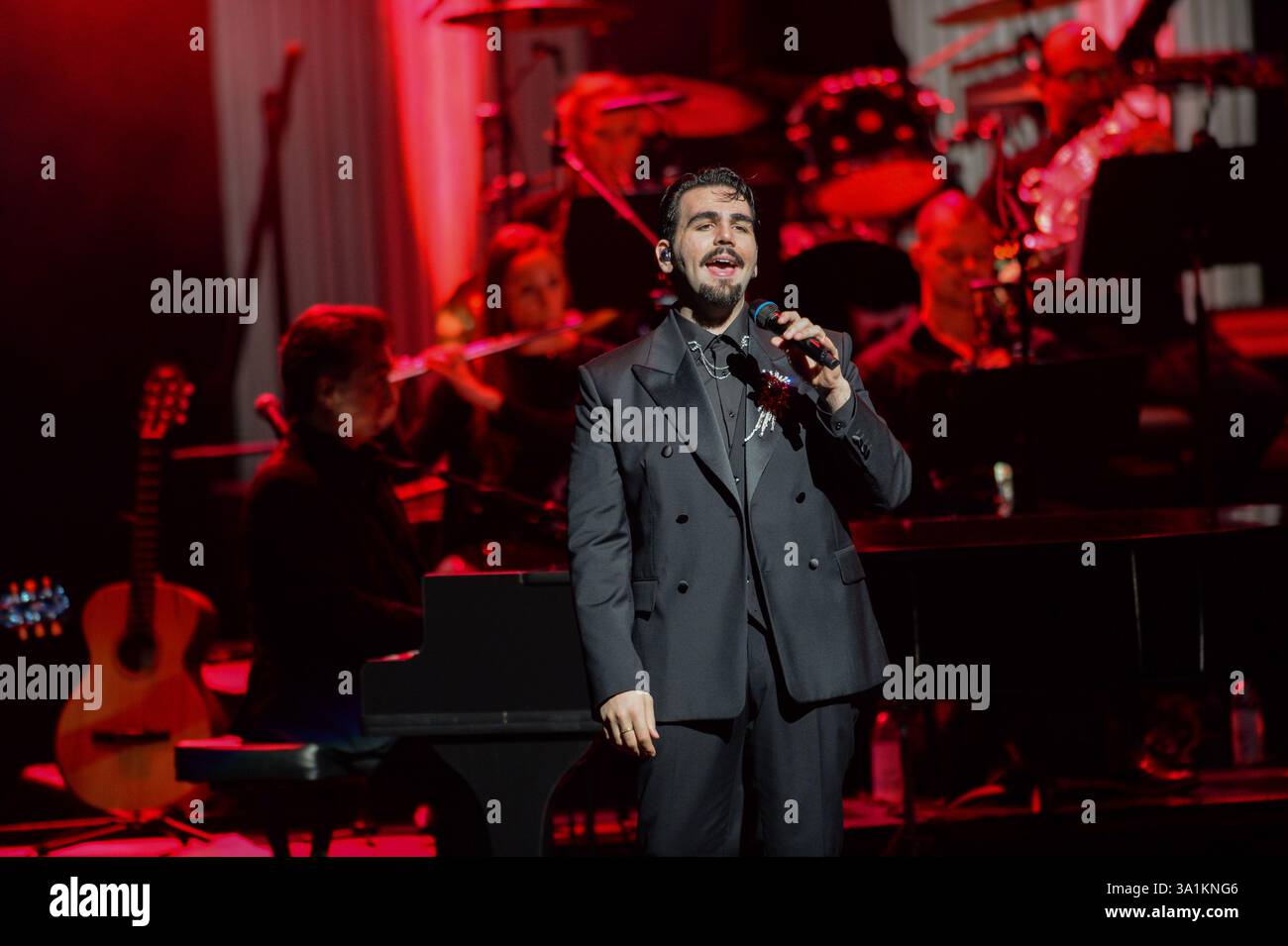 Ignazio Boschetto performs with Il Volo in Hollywood, Florida on March ...
