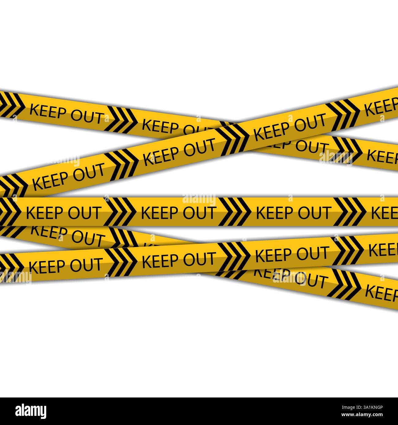 Vector Warning Tapes Set. Yellow and Black Danger Caution Sign. Striped ...