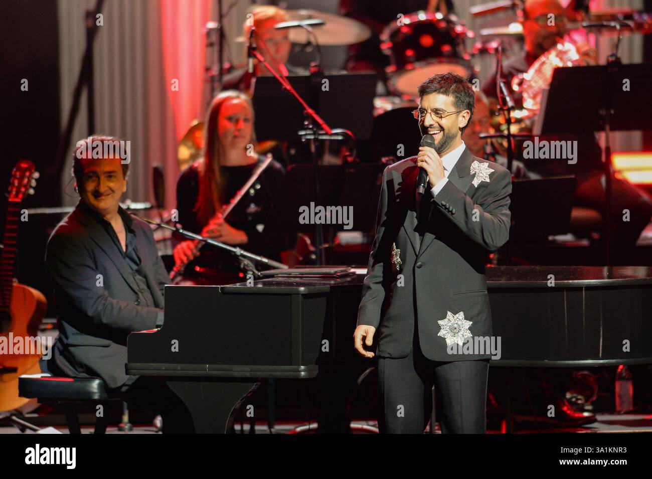 Hollywood, USA. 08th Mar, 2025. Piero Barone performs with Il Volo in ...