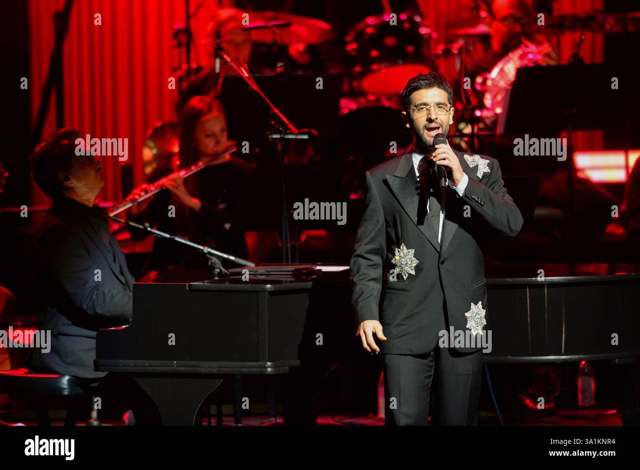 Hollywood, USA. 08th Mar, 2025. Piero Barone performs with Il Volo in Hollywood, Florida on ...