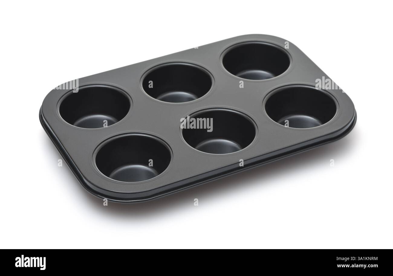 Empty muffin tin tray isolated on white Stock Photo - Alamy