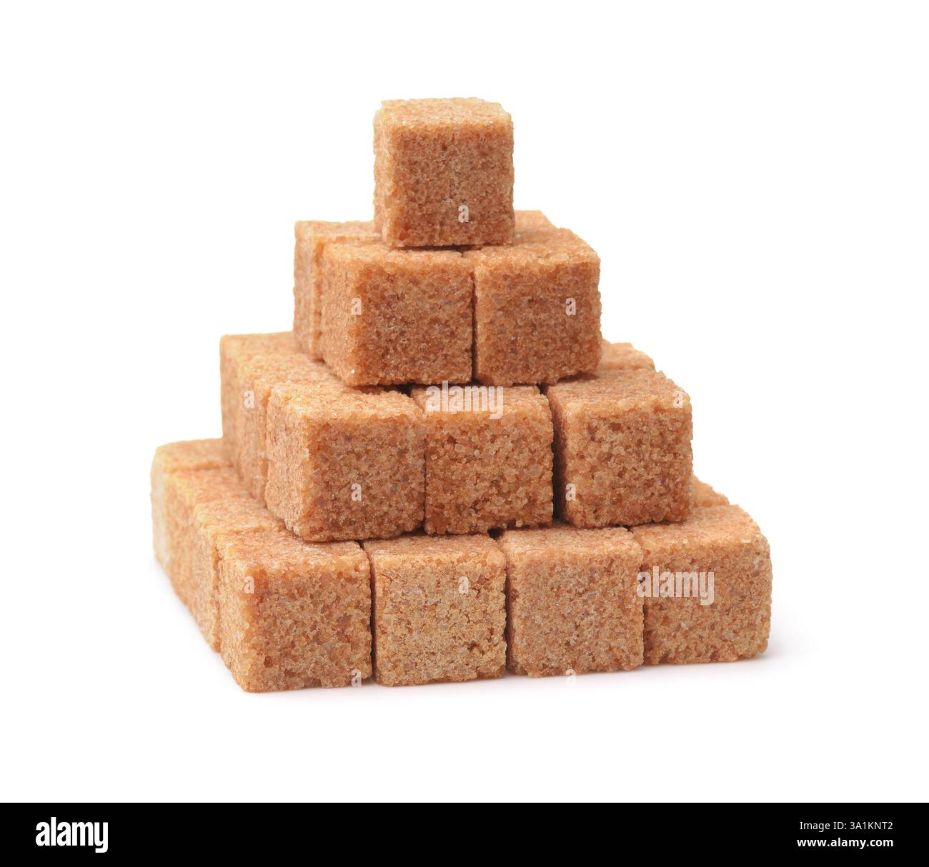 Pyramid of brown cane sugar cubes isolated on white Stock Photo - Alamy