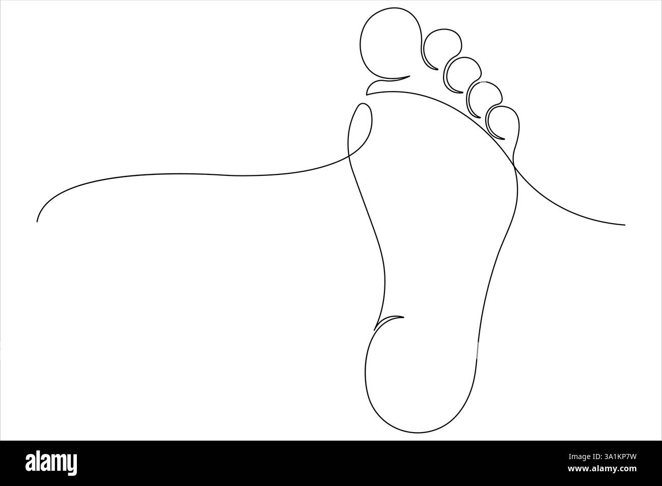 Continuous one line art drawing of human footprint vector Stock Vector ...