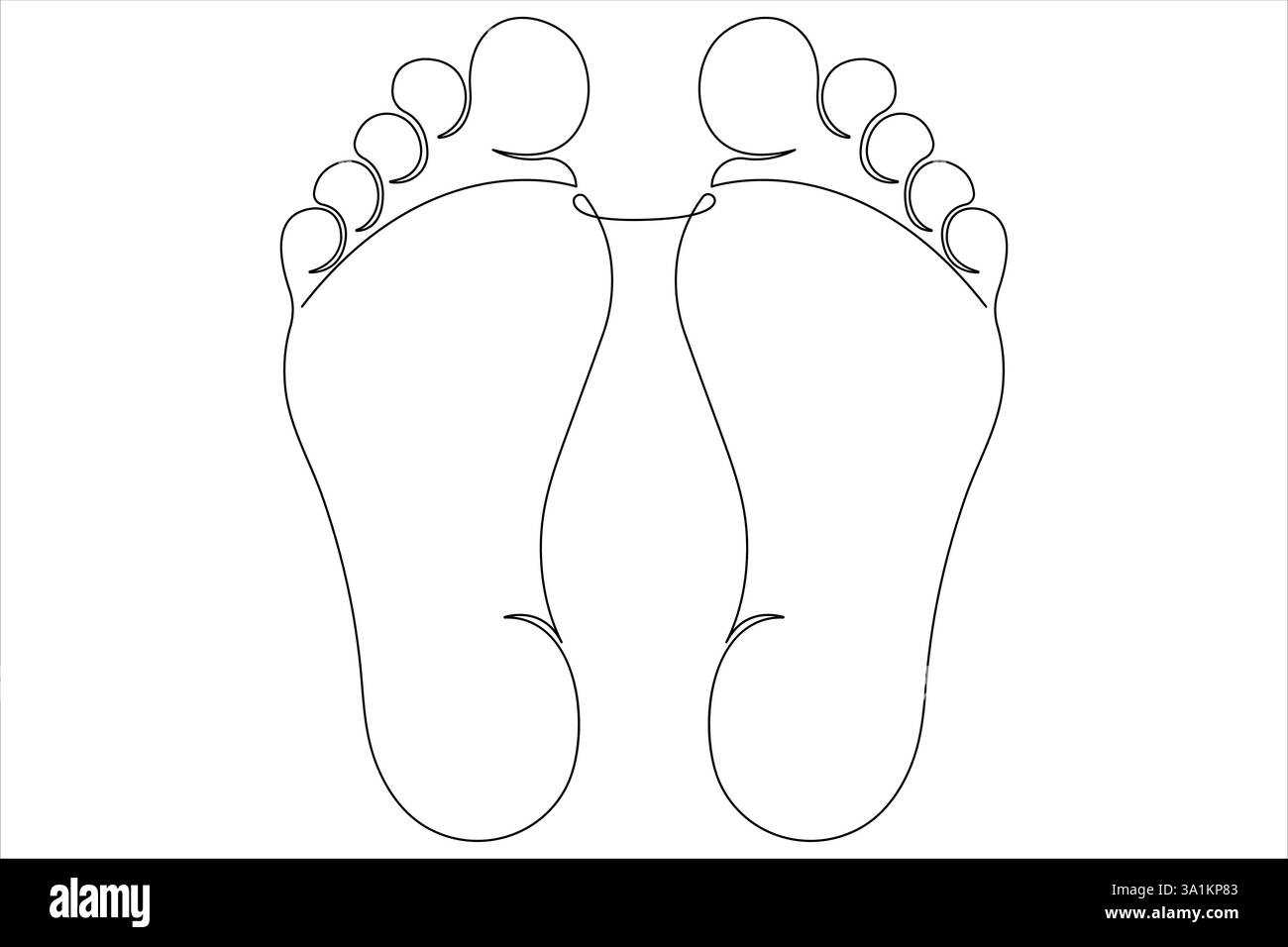 Continuous one line art drawing of human footprint vector Stock Vector ...
