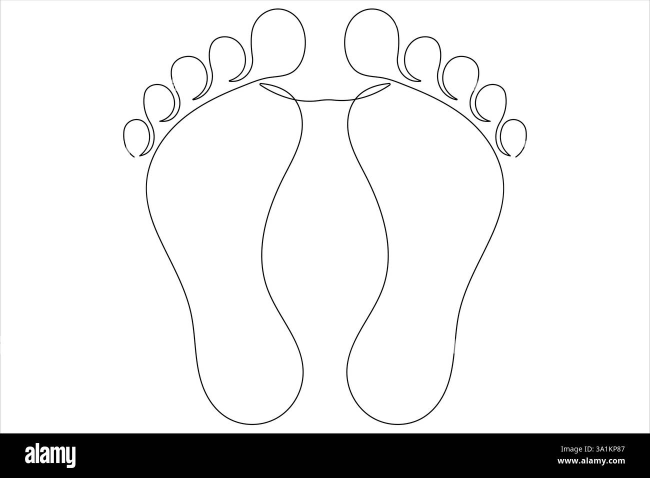 Continuous one line art drawing of human footprint vector Stock Vector ...