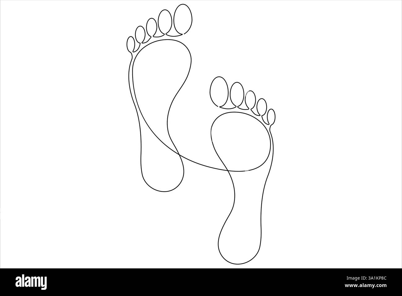 Continuous one line art drawing of human footprint vector Stock Vector Image & Art - Alamy