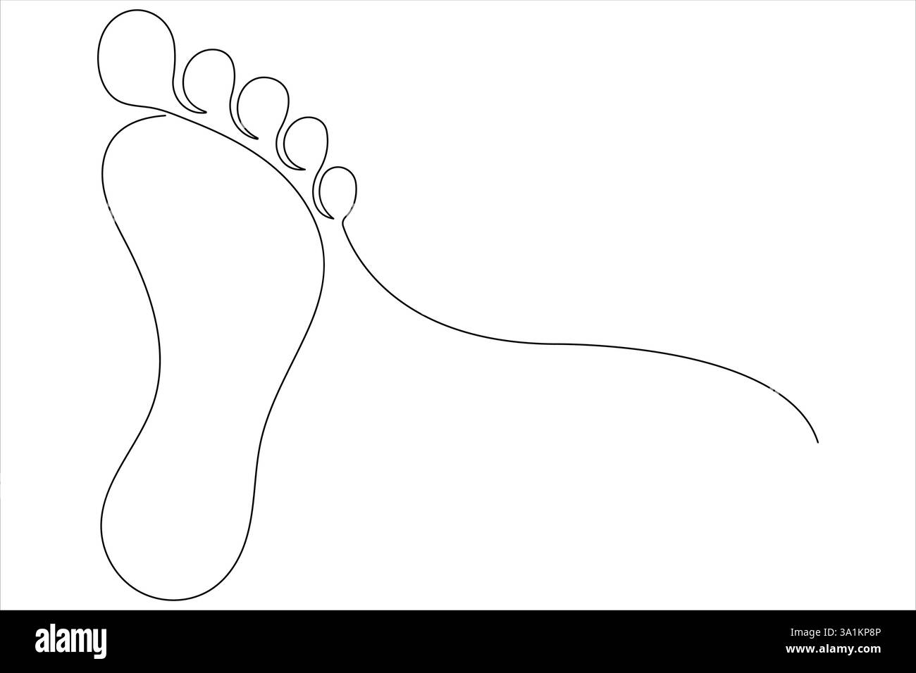Continuous one line art drawing of human footprint vector Stock Vector ...