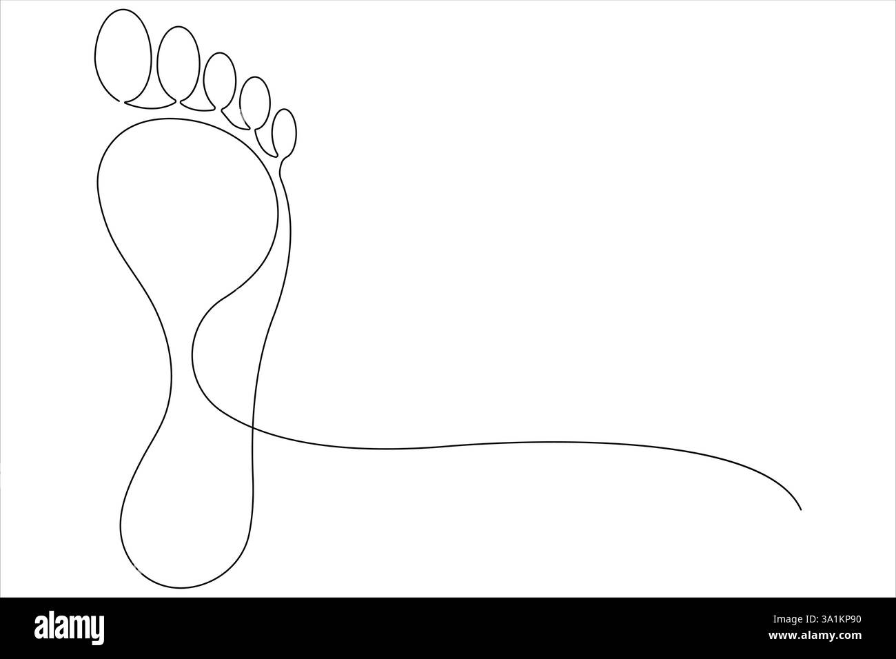 Continuous one line art drawing of human footprint vector Stock Vector ...