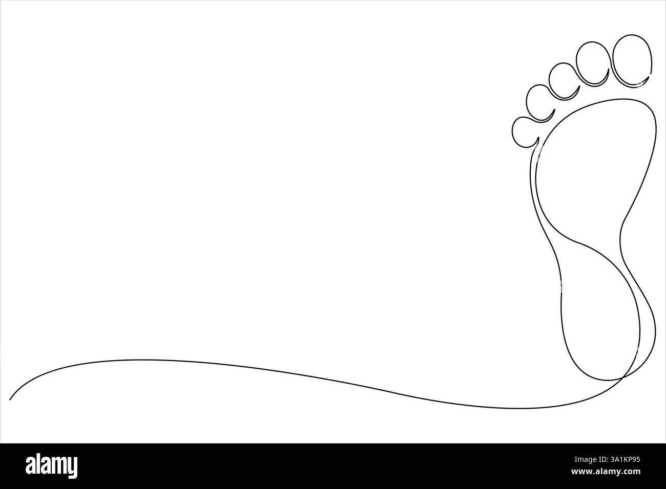 Continuous one line art drawing of human footprint vector Stock Vector ...