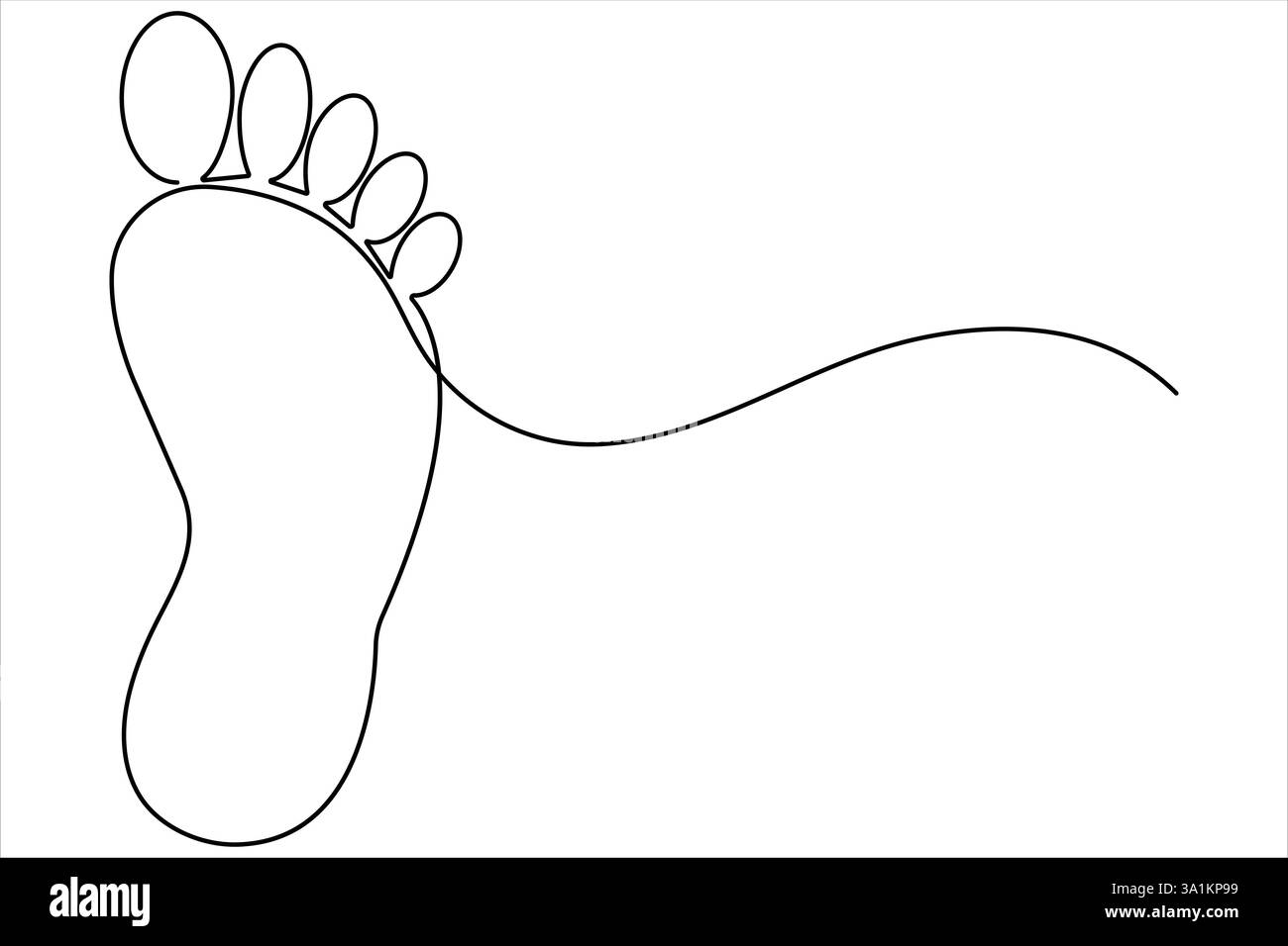 Continuous one line art drawing of human footprint vector Stock Vector ...