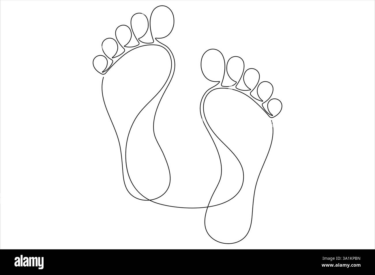 Continuous one line art drawing of human footprint vector Stock Vector ...