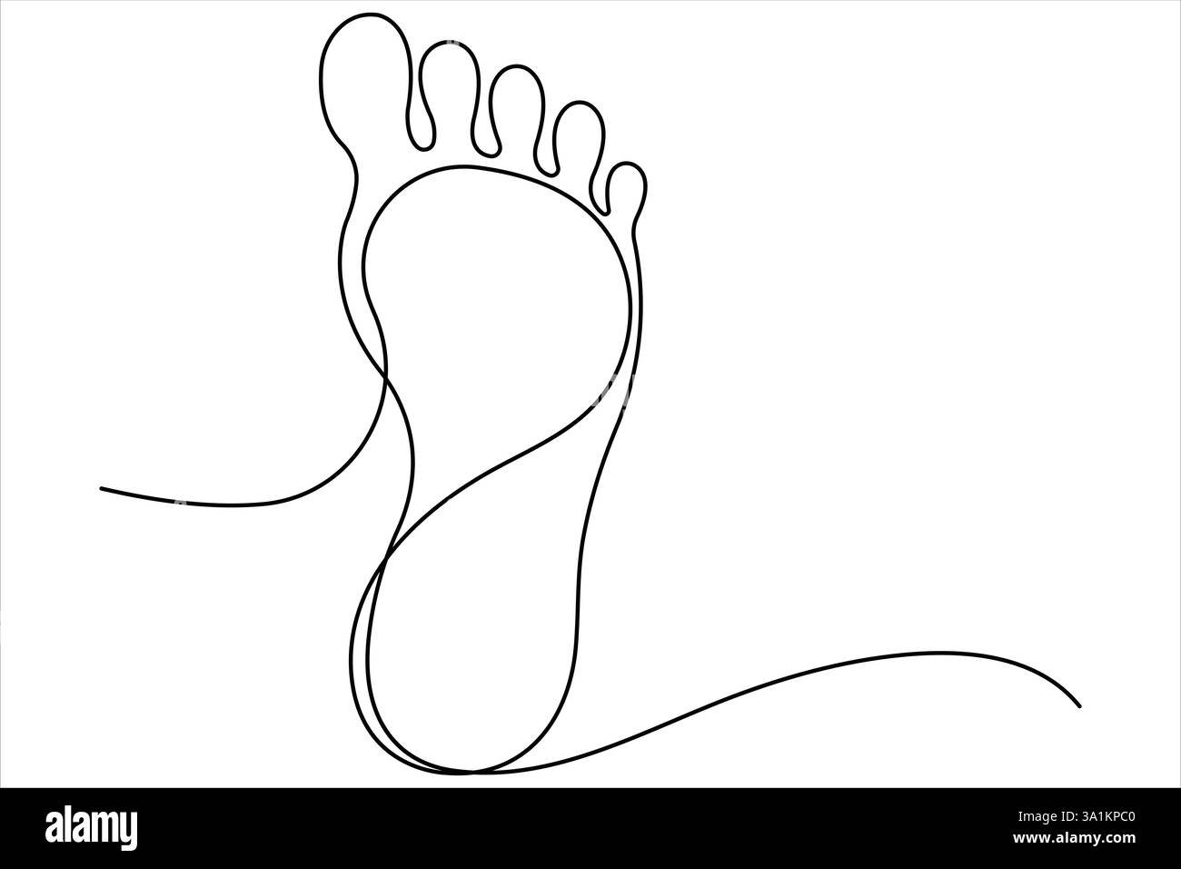 Continuous one line art drawing of human footprint vector Stock Vector ...