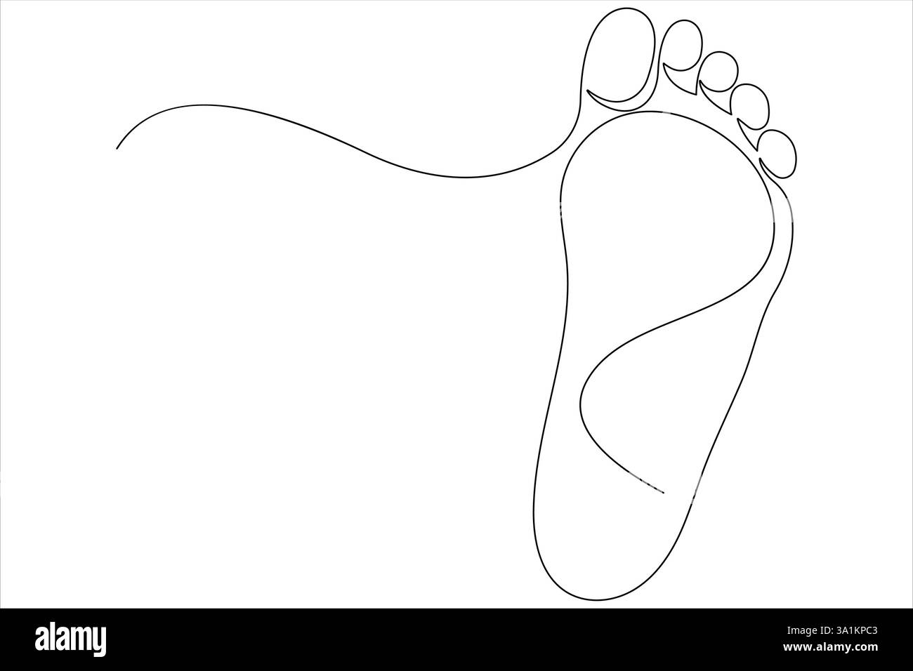 Continuous one line art drawing of human footprint vector Stock Vector ...