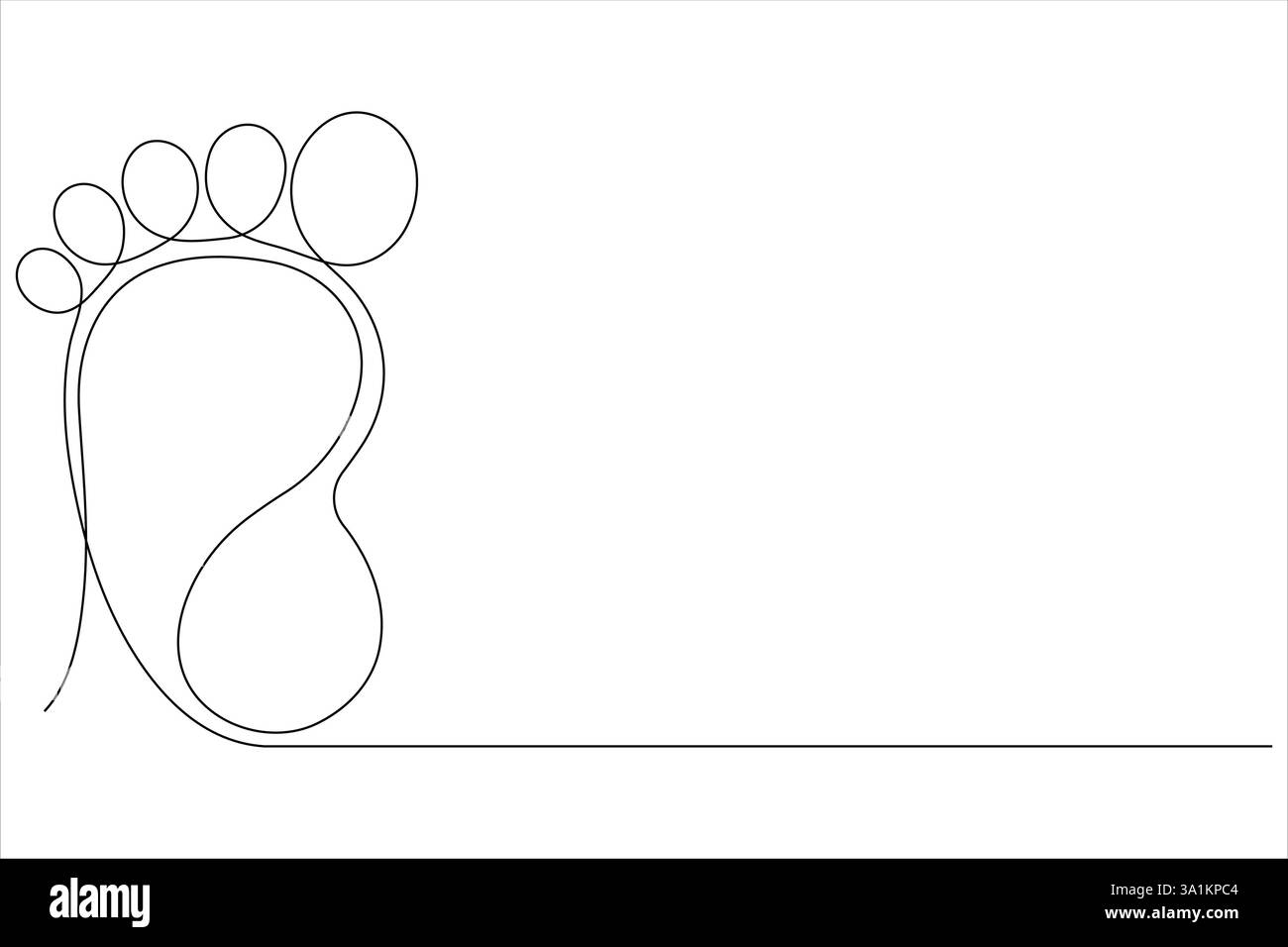 Continuous one line art drawing of human footprint vector Stock Vector ...