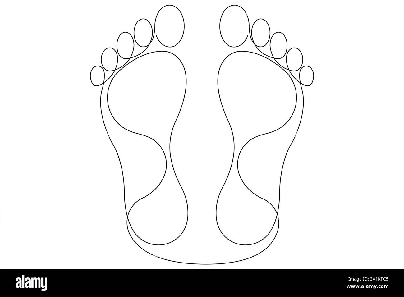 Continuous one line art drawing of human footprint vector Stock Vector ...