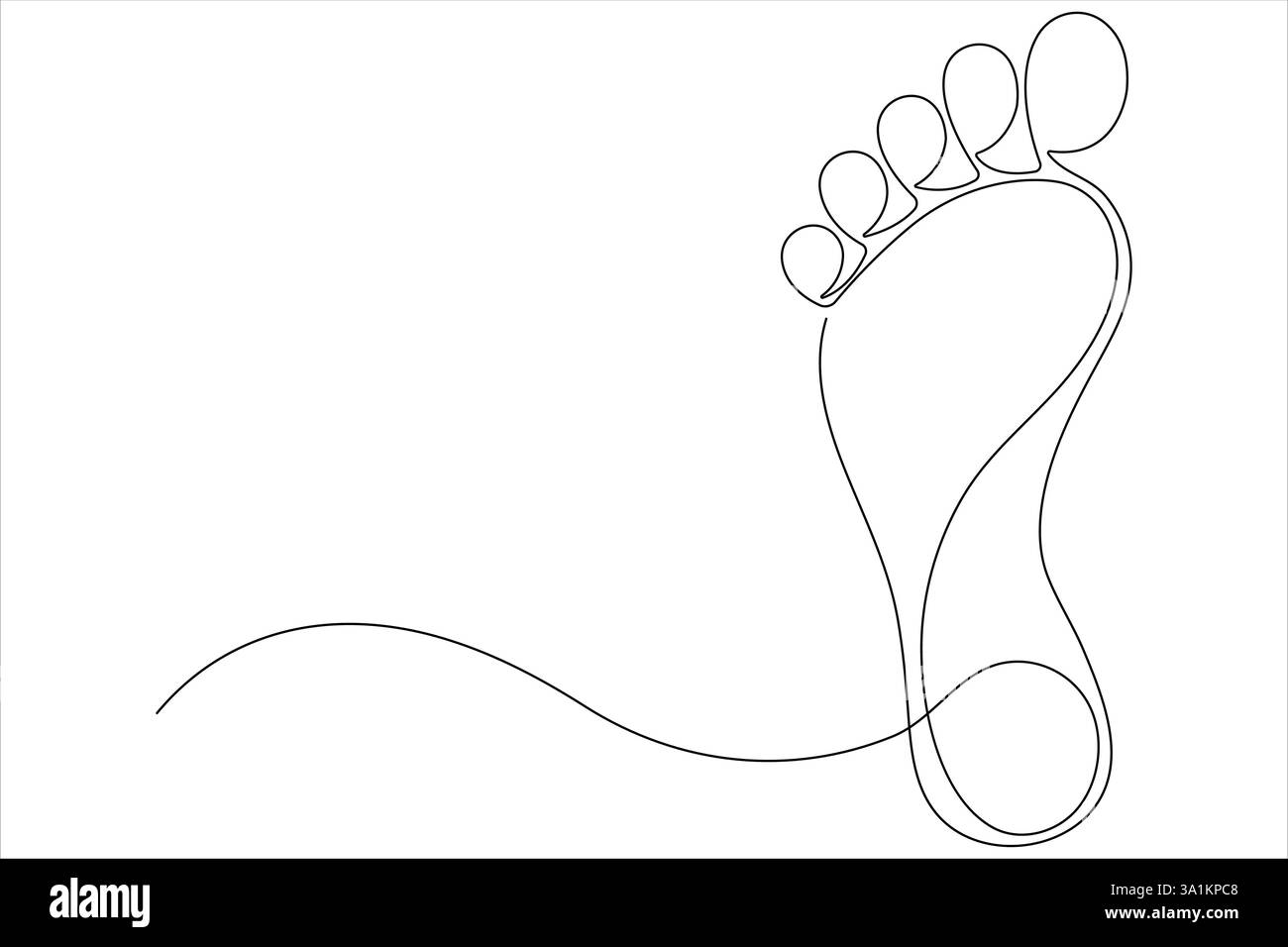 Continuous one line art drawing of human footprint vector Stock Vector ...