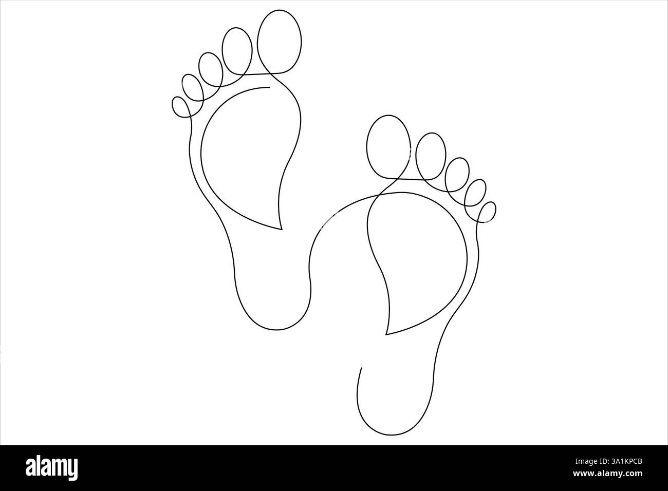 Continuous one line art drawing of human footprint vector Stock Vector ...