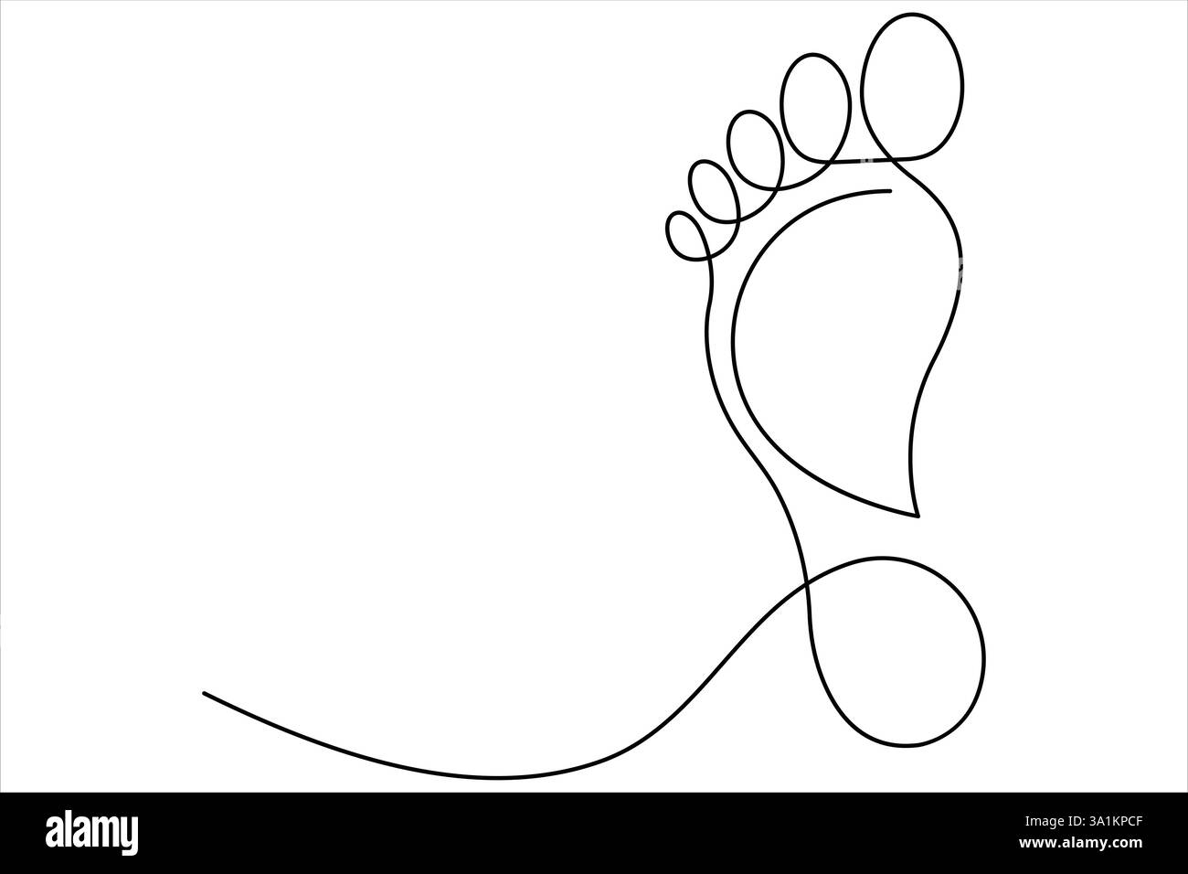 Continuous one line art drawing of human footprint vector Stock Vector ...