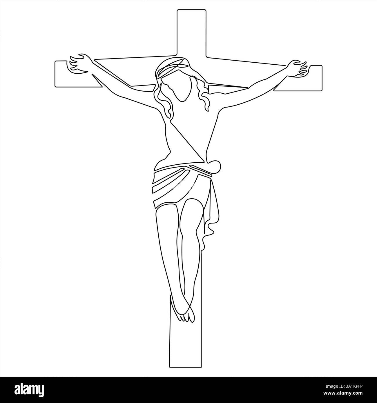Continuous single line art drawing of Christian prayer, outline art ...