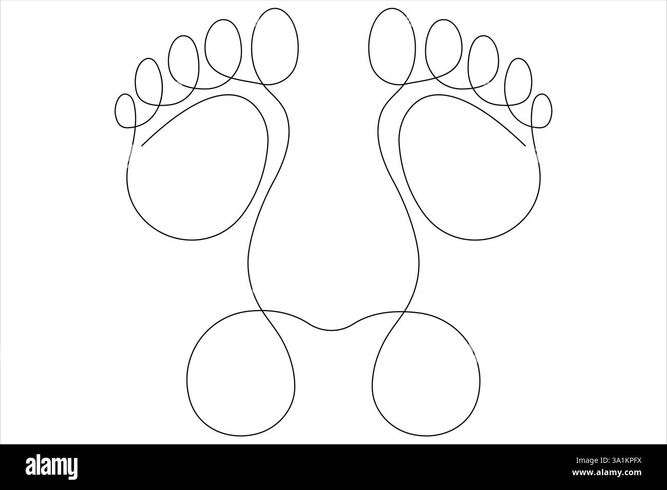 Continuous one line art drawing of human footprint vector Stock Vector ...
