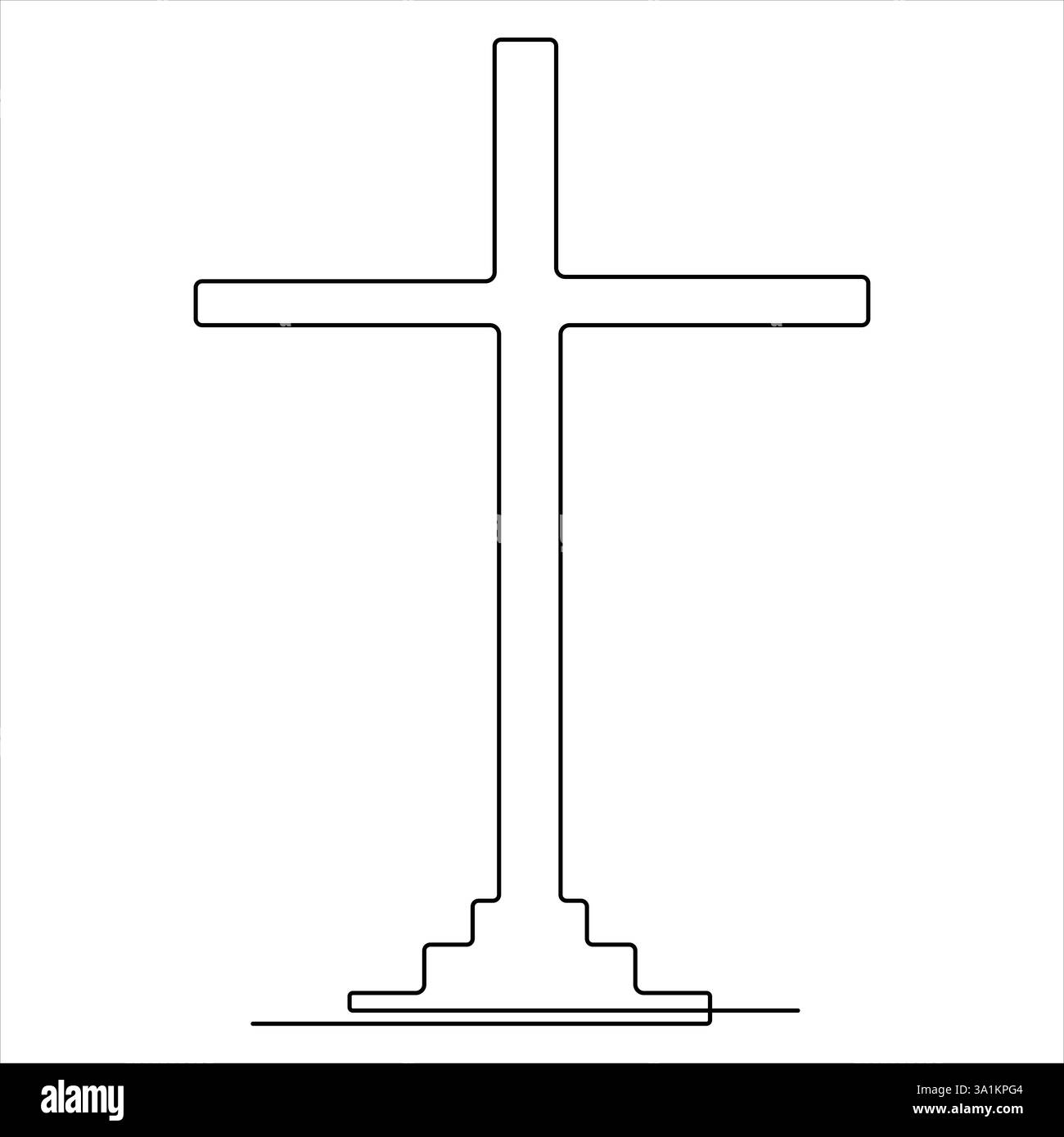 Continuous single line art drawing of Christian prayer, outline art ...
