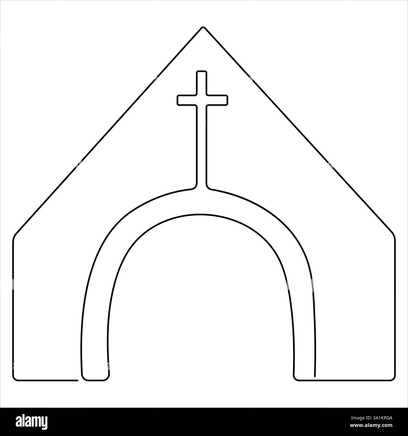 Continuous single line art drawing of Christian prayer, outline art ...