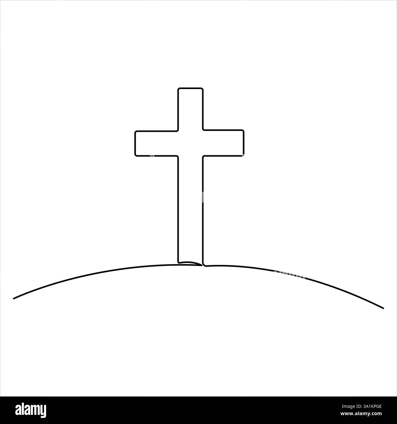 Continuous single line art drawing of Christian prayer, outline art ...