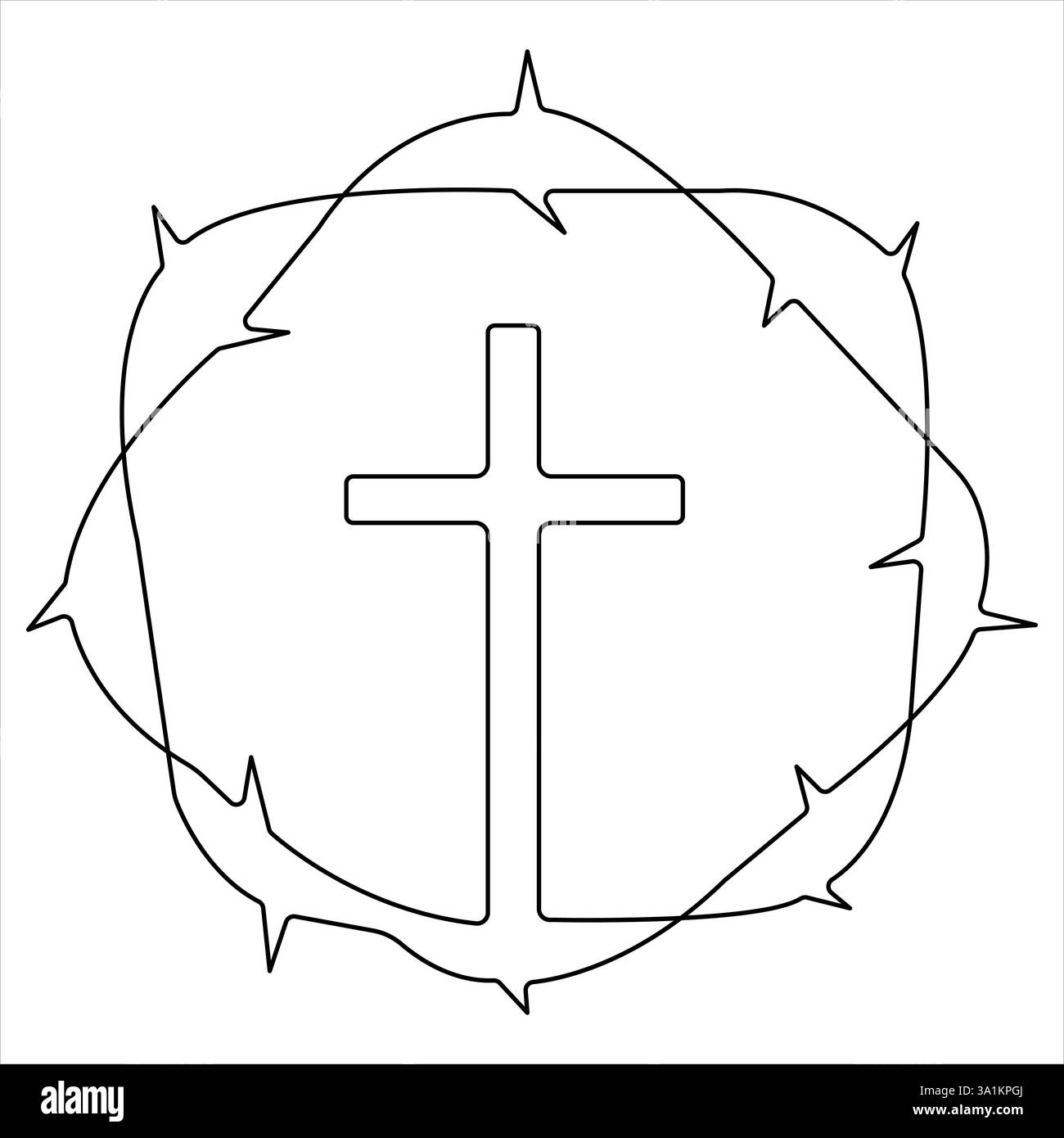Continuous single line art drawing of Christian prayer, outline art ...
