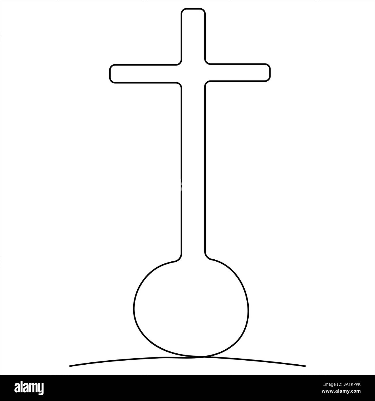 Continuous single line art drawing of Christian prayer, outline art ...