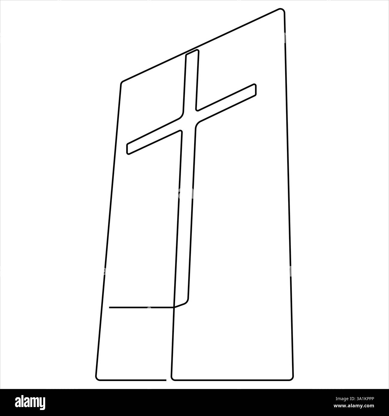 Continuous single line art drawing of Christian prayer, outline art ...