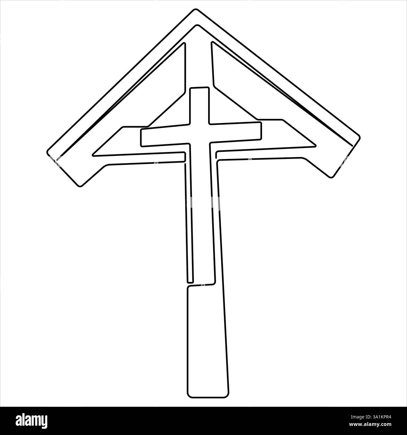 Continuous single line art drawing of Christian prayer, outline art ...