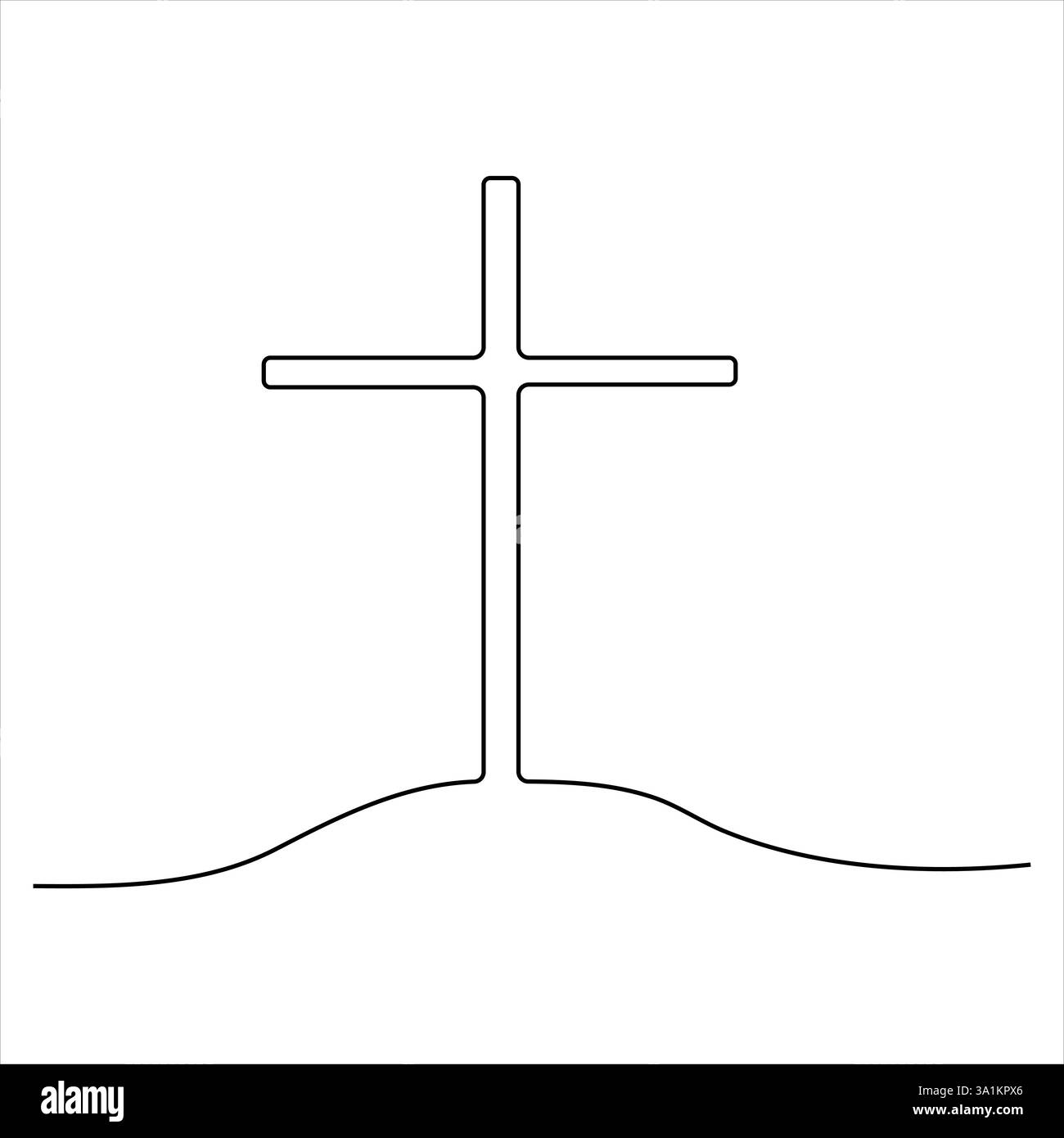 Continuous single line art drawing of Christian prayer, outline art ...