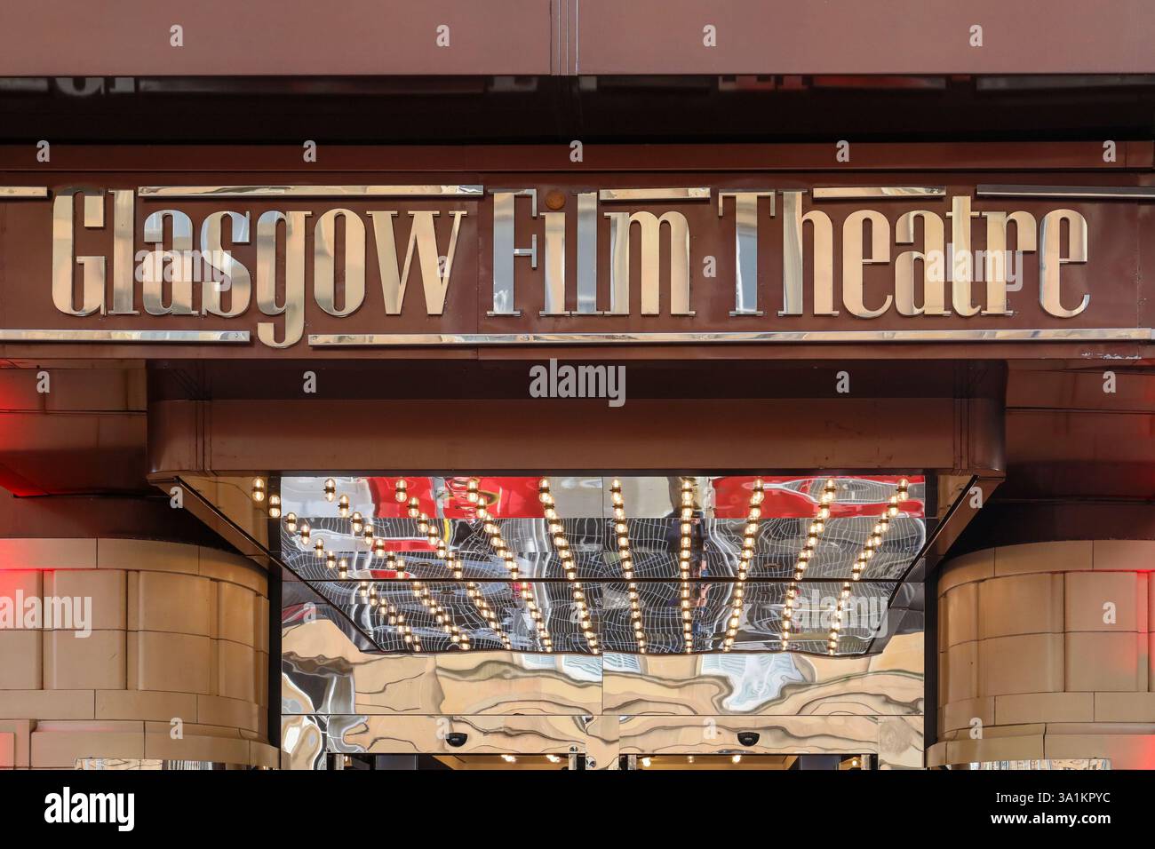 Signage above the entrance to the Glasgow Film Theatre, GFT, Glasgow ...