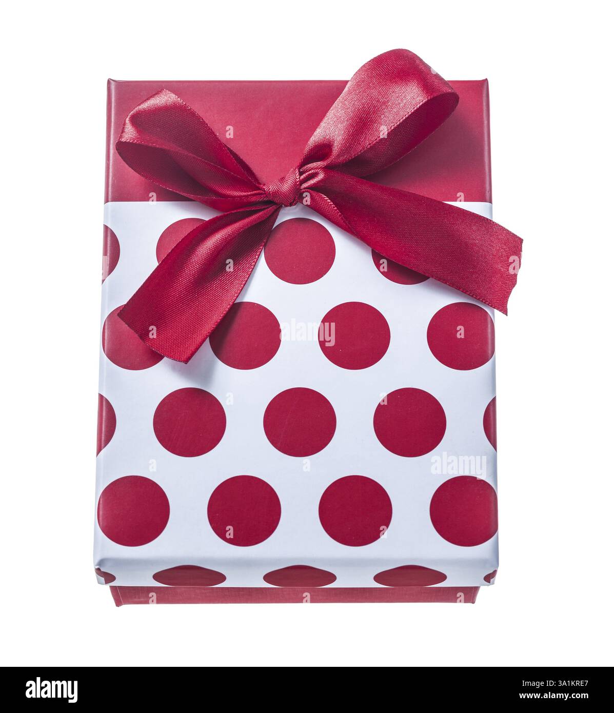 Red wrapped gift box isolated on white Stock Photo - Alamy