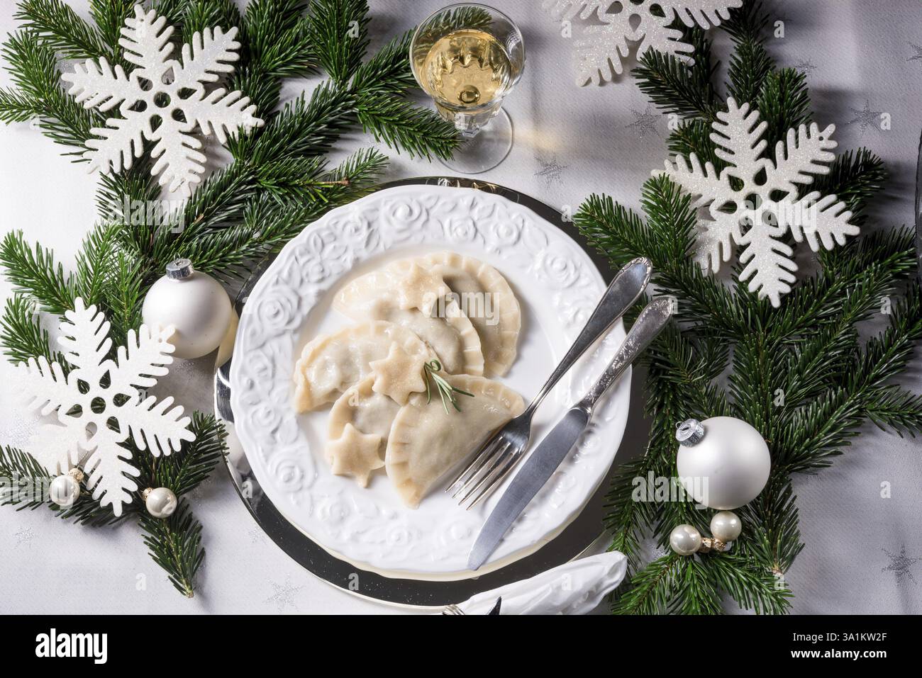 Polish style dumplings filled with sauerkraut and mushrooms Stock Photo ...