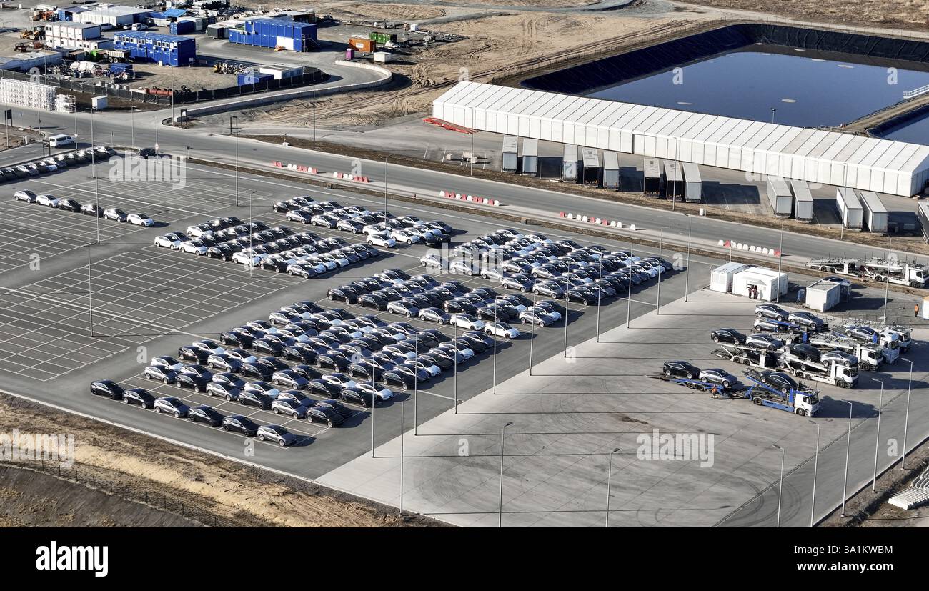 Tesla Gigafactory, new car on car park, Gruenheide, 07.03.2025 ...